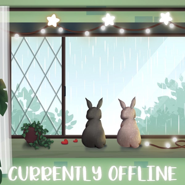 FULL ANIMATED Twitch Stream Package / Cute Dark Dreamy Rabbit in Warm ...