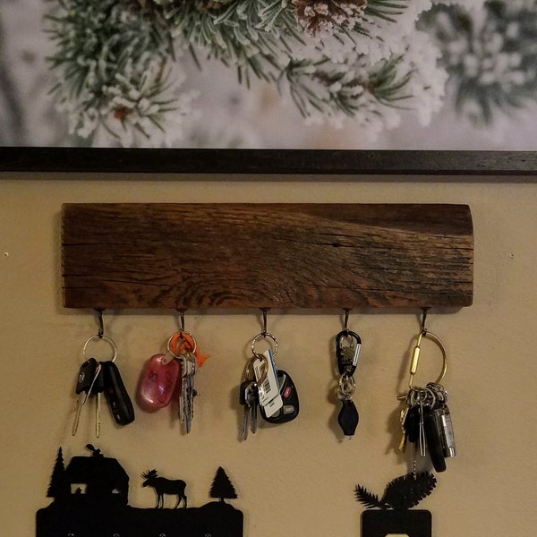 Beautifully Rustic Rack/cast Iron Key Rack on Beautiful Barn Wood /barn ...