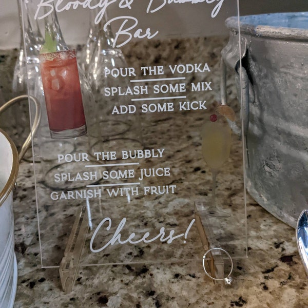 Bloody and Bubbly Sign Mimosa Bar Bloody Mary Bar for Wedding Brunch ...