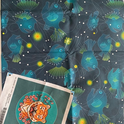 Angler Fabric Glow in the Deep by Michaelakobyakov Blue Ocean ...