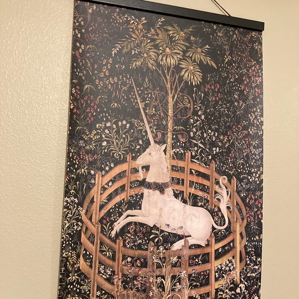 Medieval Unicorn Tapestry - the Unicorn in Captivity Canvas Wall ...