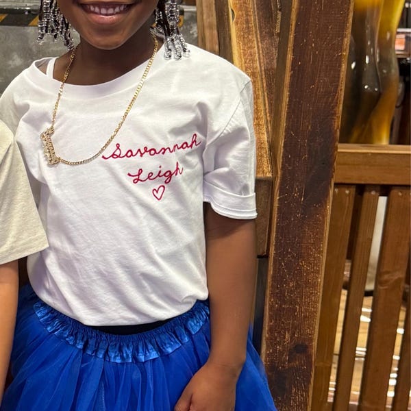Personalized Kids Name Tee Embroidery. Girls Custom Embroidered Collar Shirt. Custom Toddler ...