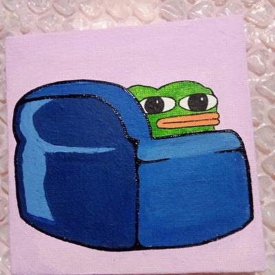 Peepocomfy Peepo Painting Canvas Painting Meme Frog - Etsy