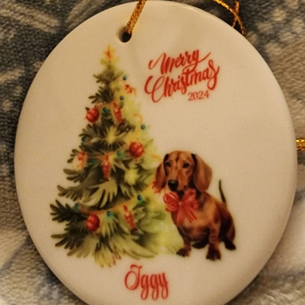 Personalized Dachshund Christmas Ornament, Custom Wiener Tree ...