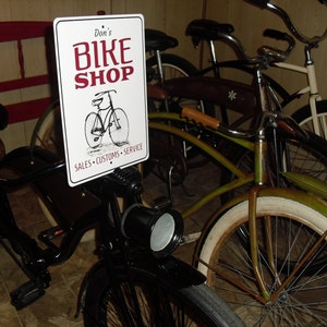 Bike Shop Sign, Vintage Bicycle Sign, Personalized Bike Sign, Custom ...