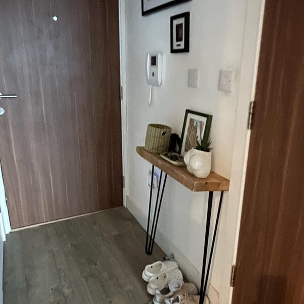 Omni Rustic Console Table With Black 3 Pin Hairpin Legs. (hallway Table ...