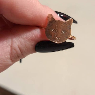 Custom Pet Portrait Ring Your Pet Ring Personalized Pet Ring Cat ...