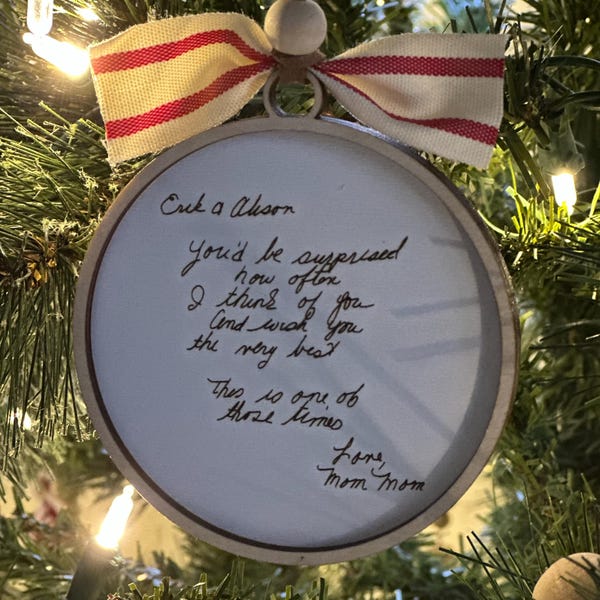 Handwriting Ornament, Custom Handwriting Gifts, Engraved Handwriting ...