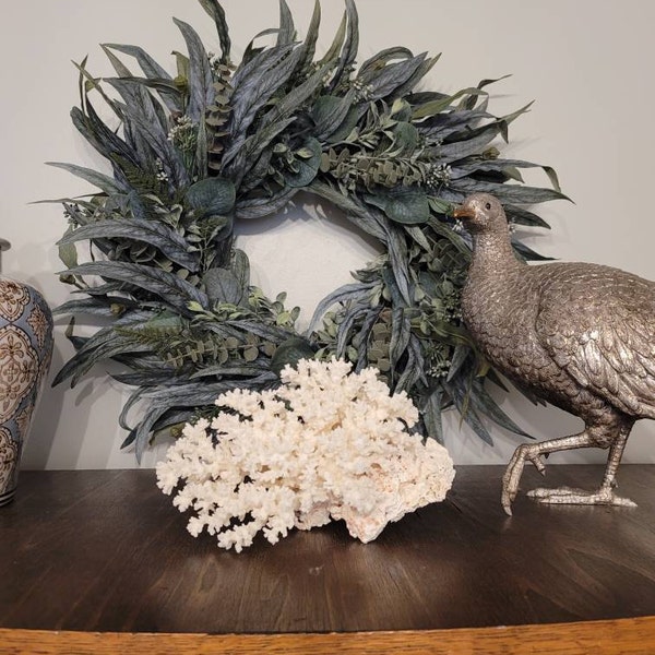 Everyday Farmhouse Greenery Eucalyptus Wreath Cottage Front Door Décor ...