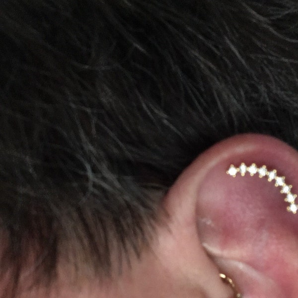 Curved Bars Set Studs Piercing/ Conch Piercing/ Curved Bar Earring ...