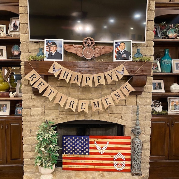 NAVY RETIREMENT Burlap Banner, Happy Retirement Banner,the Legend Has ...