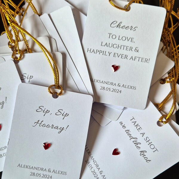Personalised Wedding Favour Tags, Alcohol Tags, We Tied the Knot ...