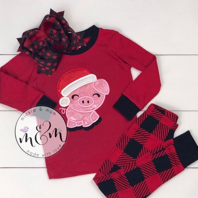Santa Pig Applique Design Christmas Embroidery Design Santa Applique ...