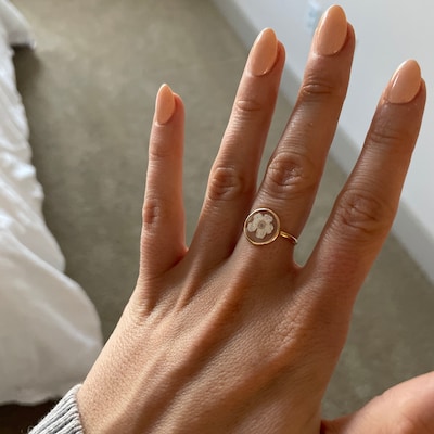 Pressed Flower Ring Cottagecore Floral Ring 14K Gold Filled Ring ...