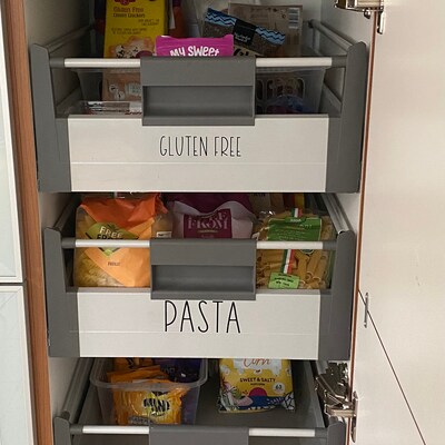 Custom Vinyl Lettering, Kitchen Labels, Storage, Organiser, Vinyl ...