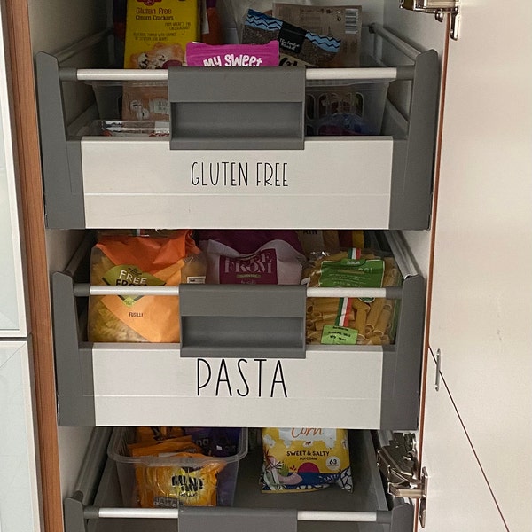 Custom Vinyl Lettering, Kitchen Labels, Storage, Organiser, Vinyl ...