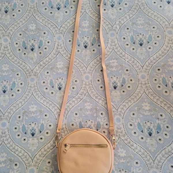 Women's Leather Round Bag, Circle Crossbody Bag, Round Purse, Round ...