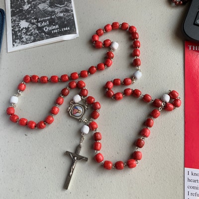 Chaplet of the Way of the Cross White Wood Beads Stations of - Etsy