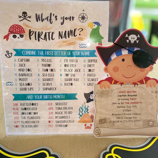 Whats Your Pirate Name Sign, Pirate Name Game, Pirate Sign, Pirate ...