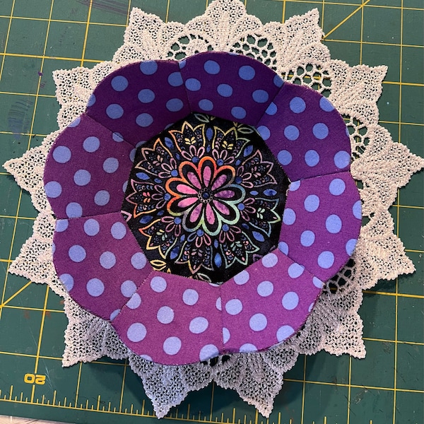 Fabric Bowl Patterns Printed, EPP Fabric Bowl, EPP Bowl Pattern, How to ...