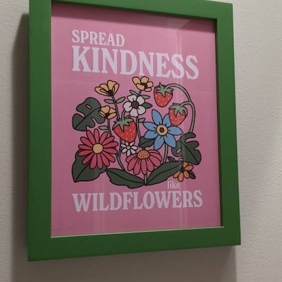 Retro Flowers Poster Cute Quote Print Trendy Office Decor - Etsy