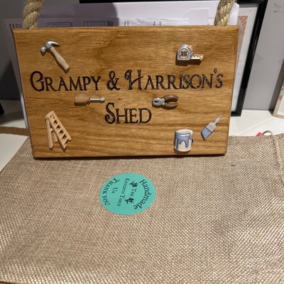 Personalised High Quality Solid Oak Wall Fixing Wooden Garden Sign ...