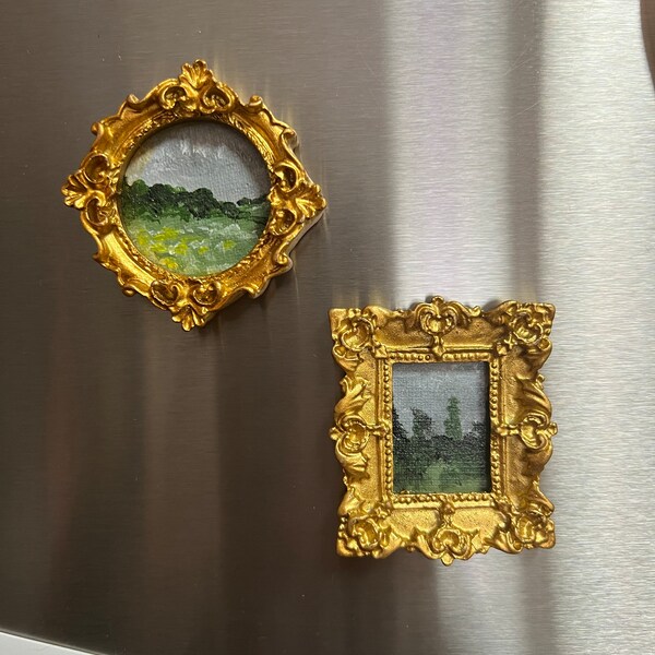 Victorian Style Picture Frame Fridge Magnets, Vintage Painting, Magnet ...