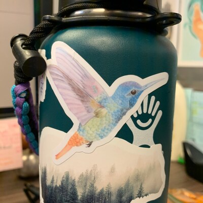 Watercolor Hummingbird Sticker, Hummingbird Decal, Waterproof Vinyl ...