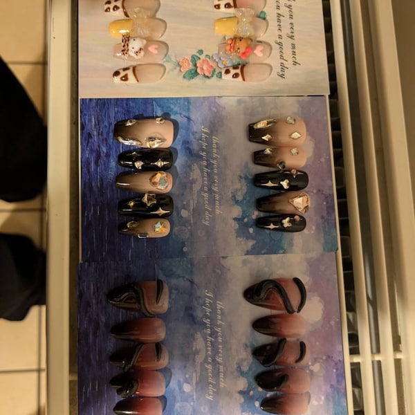 High-quality 4 Sets Surprise Box, Mystery Nails Sets, Press on Nail ...