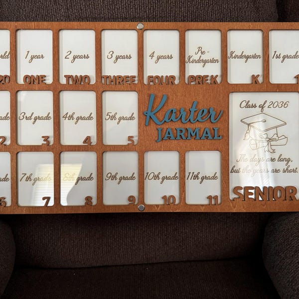 Birth Through Graduation School Years Photo Frame Personalized ...