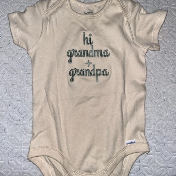 Embroidered Hi Grandma and Grandpa ONESIES® Brand, Hello Grandma ...