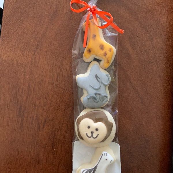 Mini Zoo Animal Birthday Sugar Cookies (1 Bag) - Safari Birthday Party ...