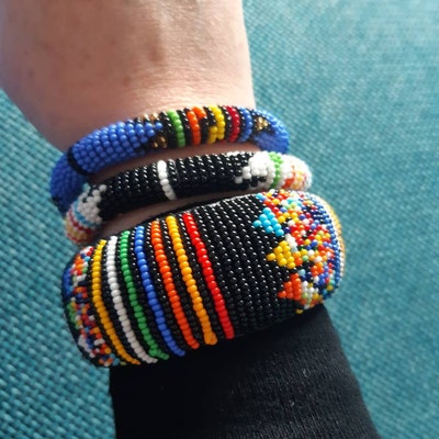 African Beaded Bracelets, African Beaded Bangles, Maasai Wrist ...