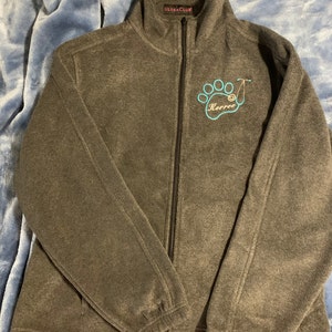 Personalized Name Vet Fleece Jacket With Paw, Monogram Veterinarian ...
