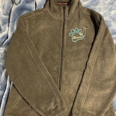 Personalized Name Vet Fleece Jacket With Paw, Monogram Veterinarian ...
