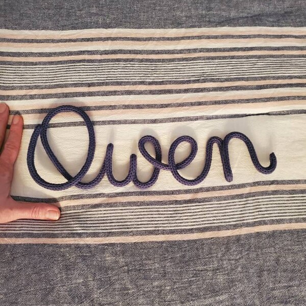 Custom Word Sign - Knitted Wire Words, Knit Signs, Name Decor, Playroom ...