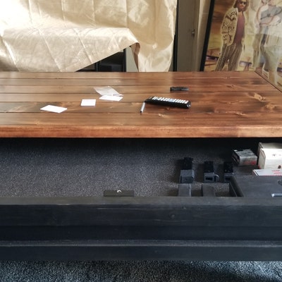 Hidden Gun Storage Sliding Top Coffee Table - Etsy