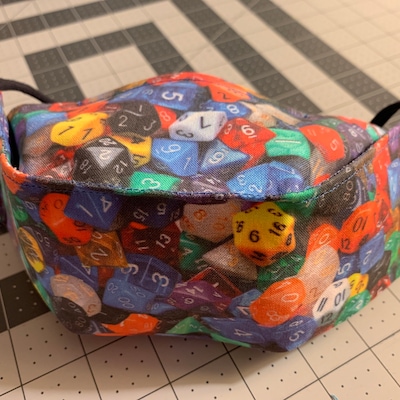 Polyhedron Dice Fabric A Sea of Dice by Weavingmajor Board Games Cotton ...