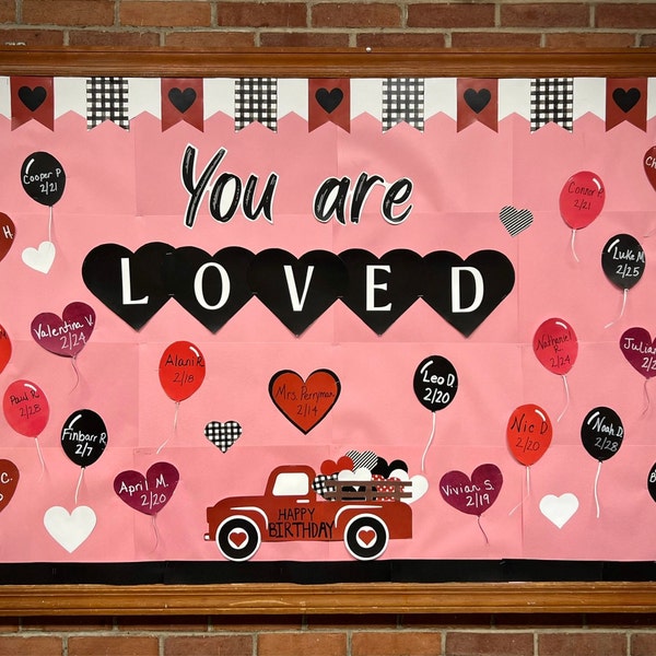 Valentine’s Day Bulletin Board Kit, February Bulletin Board, Classroom ...