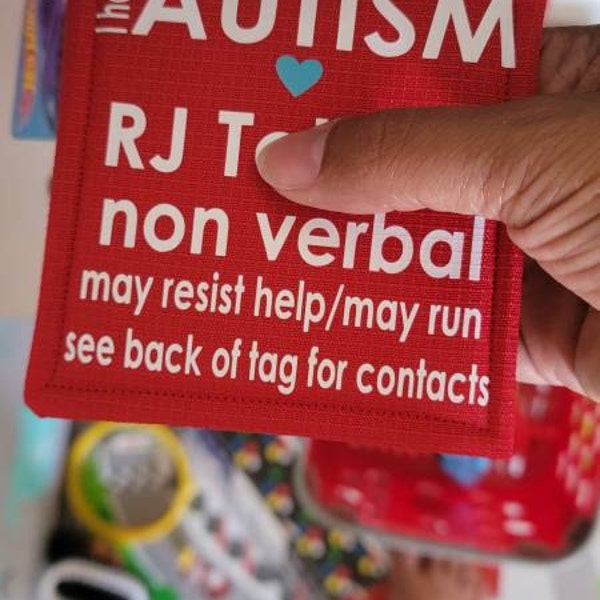 Autism Alert Hang Tag, Personalized Medical Alert Hanging Patches ...