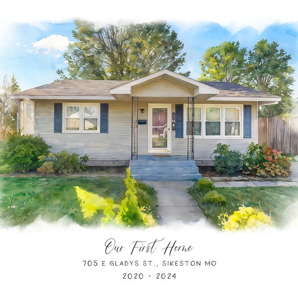 House Portrait, House Painting, Housewarming Gift, Realtor Gift, Home ...