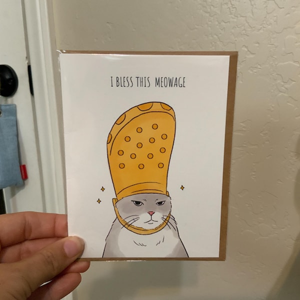 Pope Cat Meme Card, Croc Cat Meme, Funny Cat Card, Marriage Pun ...