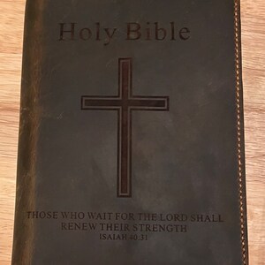Personalized Leather Cover for Bible KJV Custom Leather Holy - Etsy