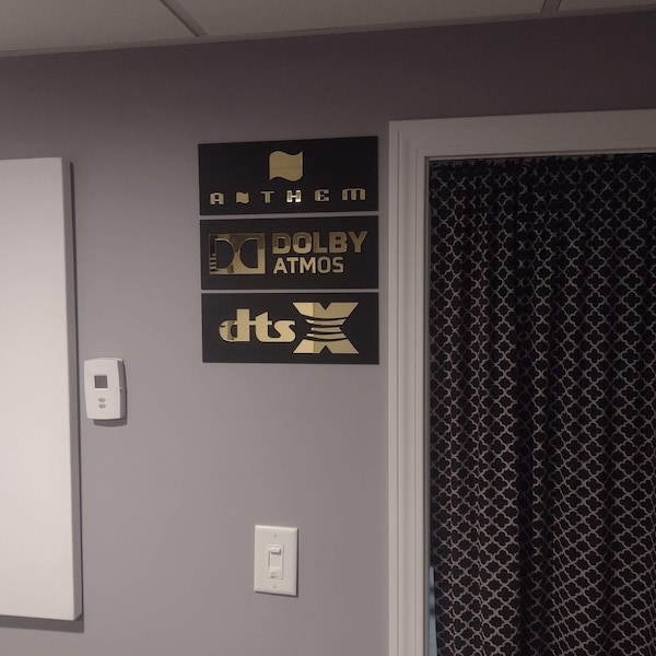 DTS X | Cinema Room | Home Theatre Signs | Gold Mirror | 3D Signage - Etsy