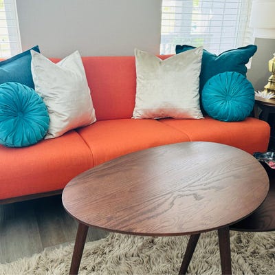 Throw Round Pink Pillow and Matching Crochet Coaster Set, Pintuck ...