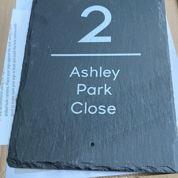 House Numbers, Rustic Slate House Number, Slate Gate Sign Engraved ...