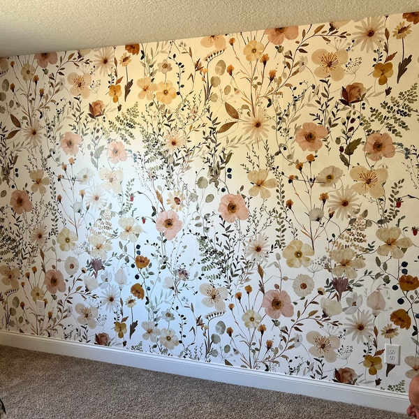 Avery Mural KM278 - Sweet and Delicate Watercolor Large Scale Pressed ...