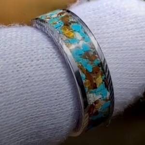 Unicorn Poop Diamondcast Ring With Opal Inlay on an 8mm Wide - Etsy