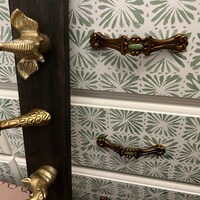 Small Shell Knobs Pulls Brass Gold Knobs Unique Dresser Knobs Pulls Gift Kitchen Pulls Knobs ...