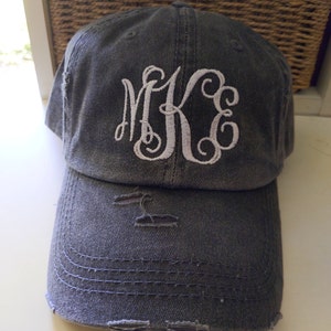 Monogrammed Hat Personalized Hat Ladies Monogram Hat | Etsy